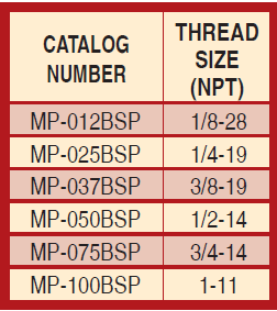 BSP Plugs | 1/8-28 | MP-012BSP